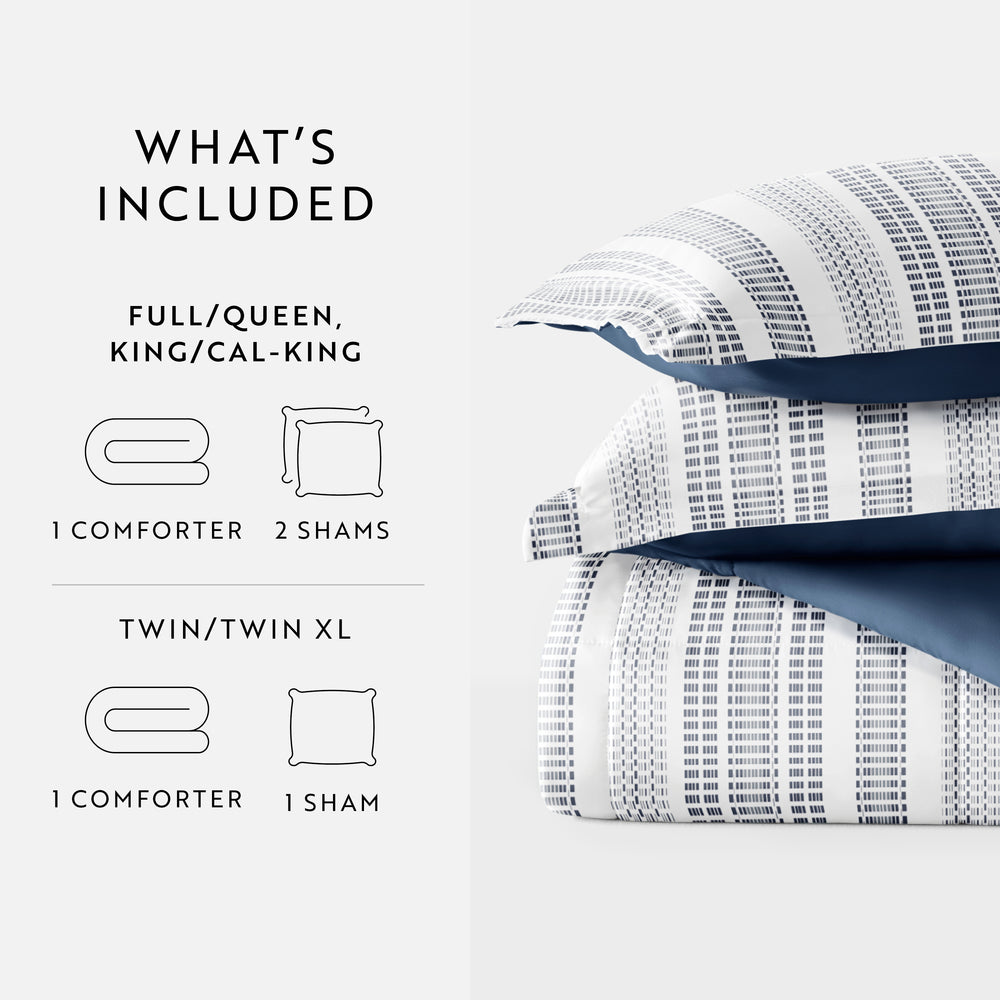 Farmhouse Dreams Reversible Patterned Down-Alternative Comforter Set